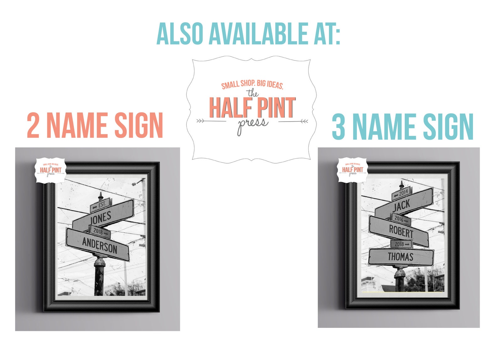 Personalized Intersection Street Sign Digital File With 5/6 - Etsy