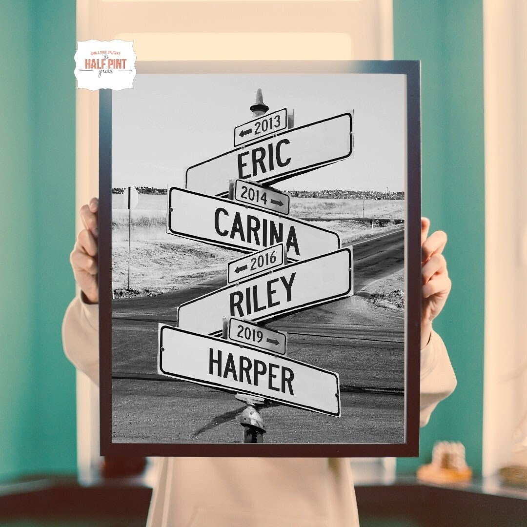 Custom Intersection Street Sign Digital Download | Personalized Names ...