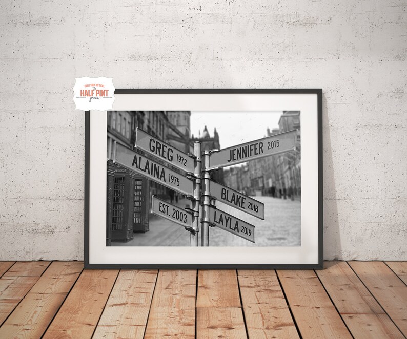 Personalized Intersection Street Sign Digital File 5/6 Names - Etsy