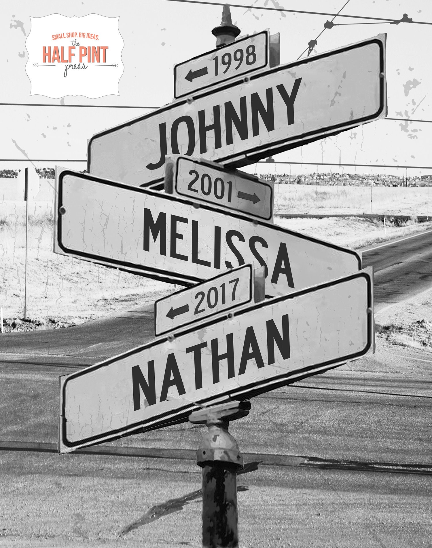 Personalized Intersection Street Sign Digital File With 3 - Etsy Canada