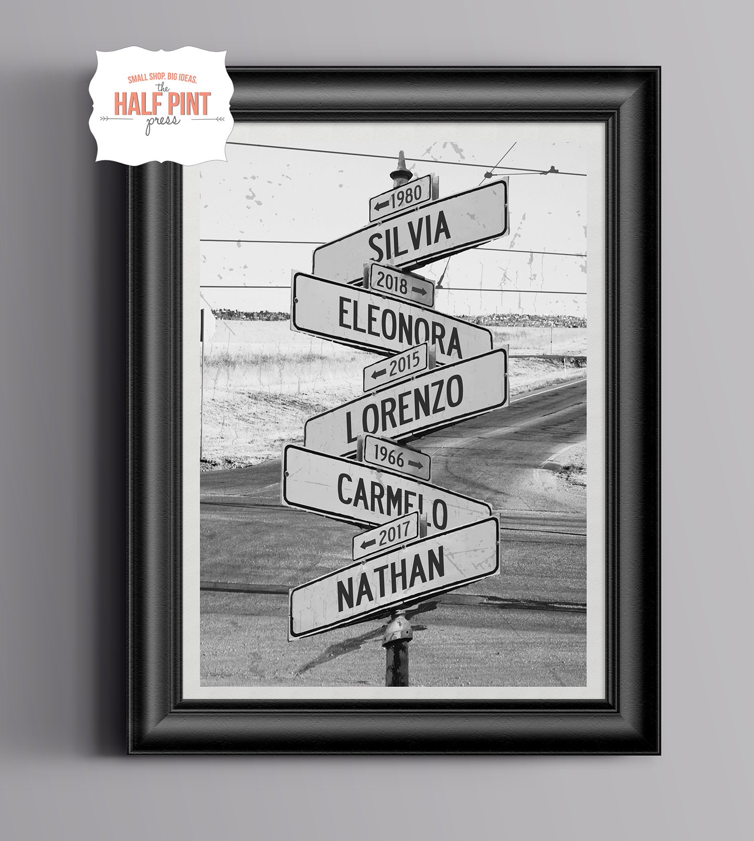 Personalized Intersection Street Sign Digital File With 5 | Etsy