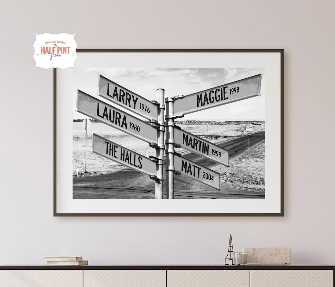 Personalized Intersection Street Sign Digital File - up to 6 Names ...