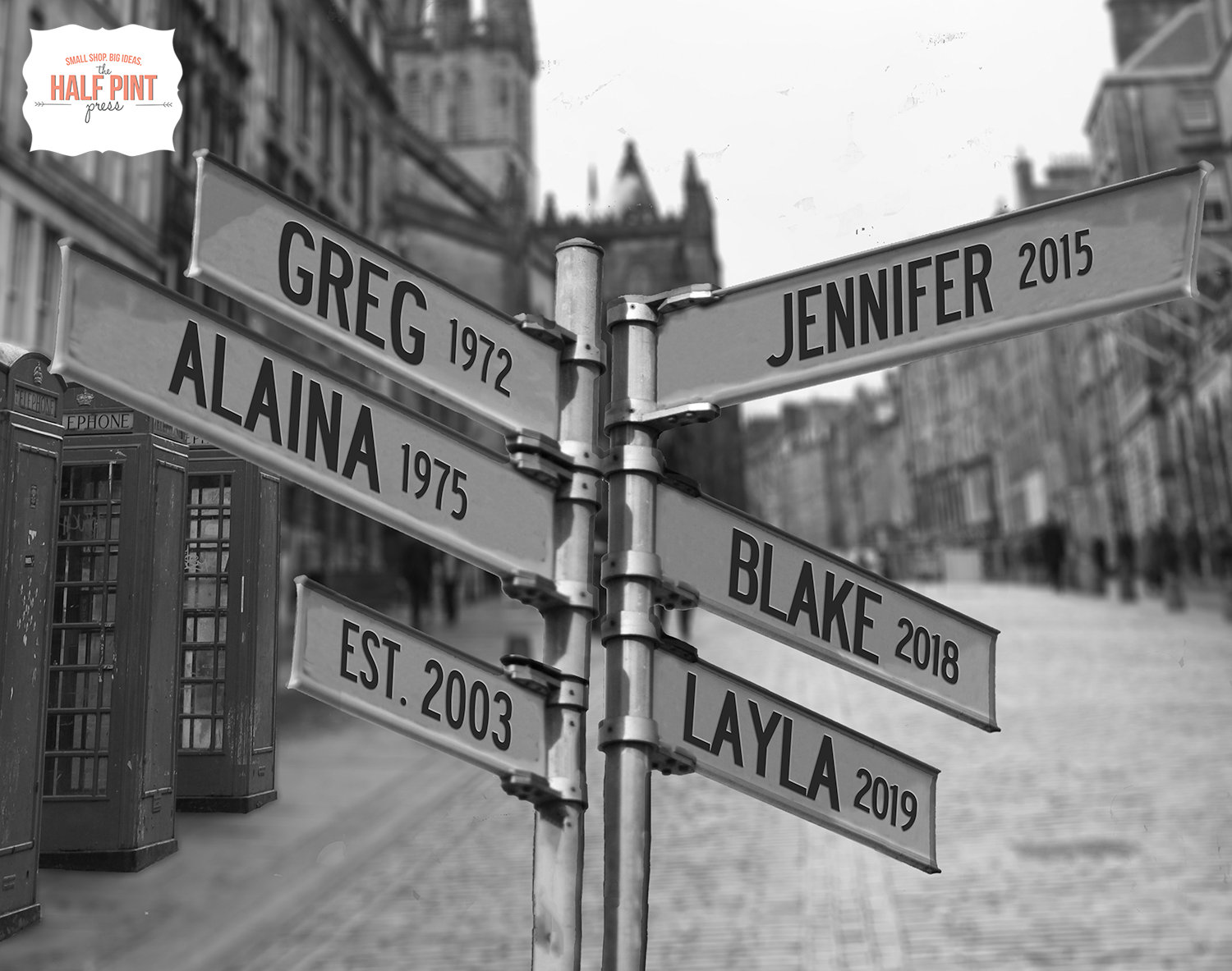 Personalized Intersection Street Sign Digital File 5/6 Names - Etsy