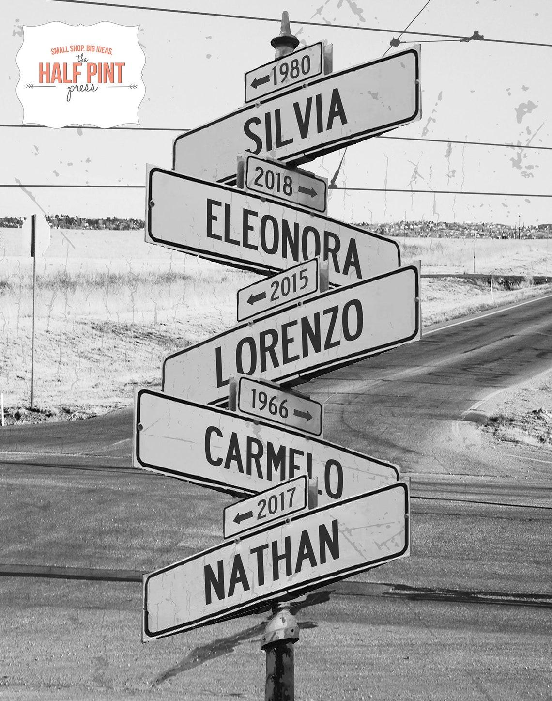 Personalized Intersection Street Sign Digital File 5 - Etsy