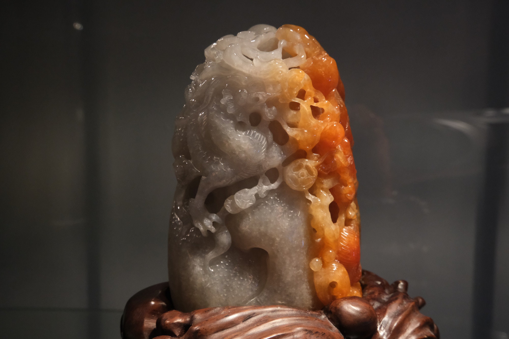 Red Jadeite Jade Dragon Carving Republican Vintage - Etsy