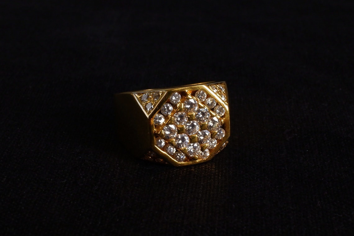 Brutalista Ottagono 'Mafia' Diamond Ring Men 20k | Etsy