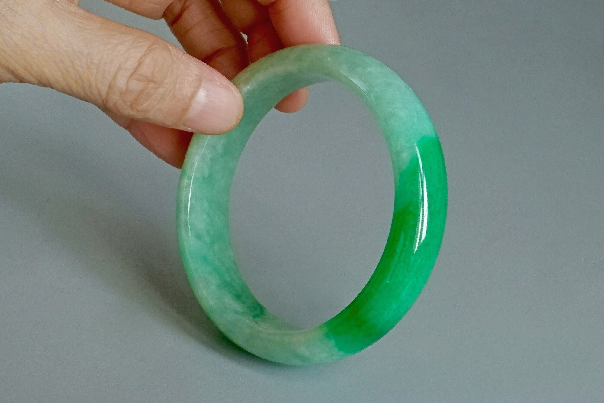 High End Jadeite Bangle Imperial Green 56mm - Etsy