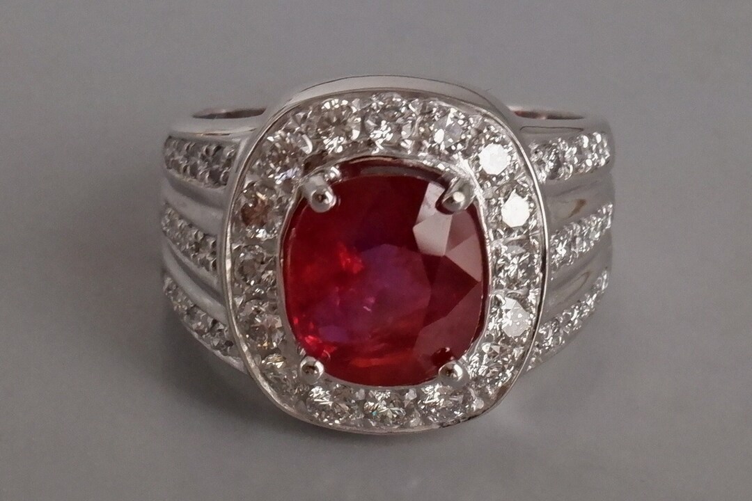 3ct Unheated Red Ruby Pinky Ring Men 18k SOLD - Etsy