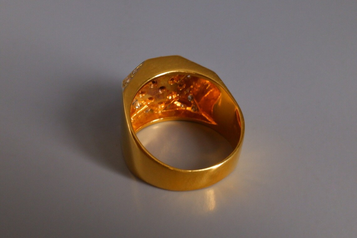 Brutalista Ottagono 'Mafia' Diamond Ring Men 20k | Etsy