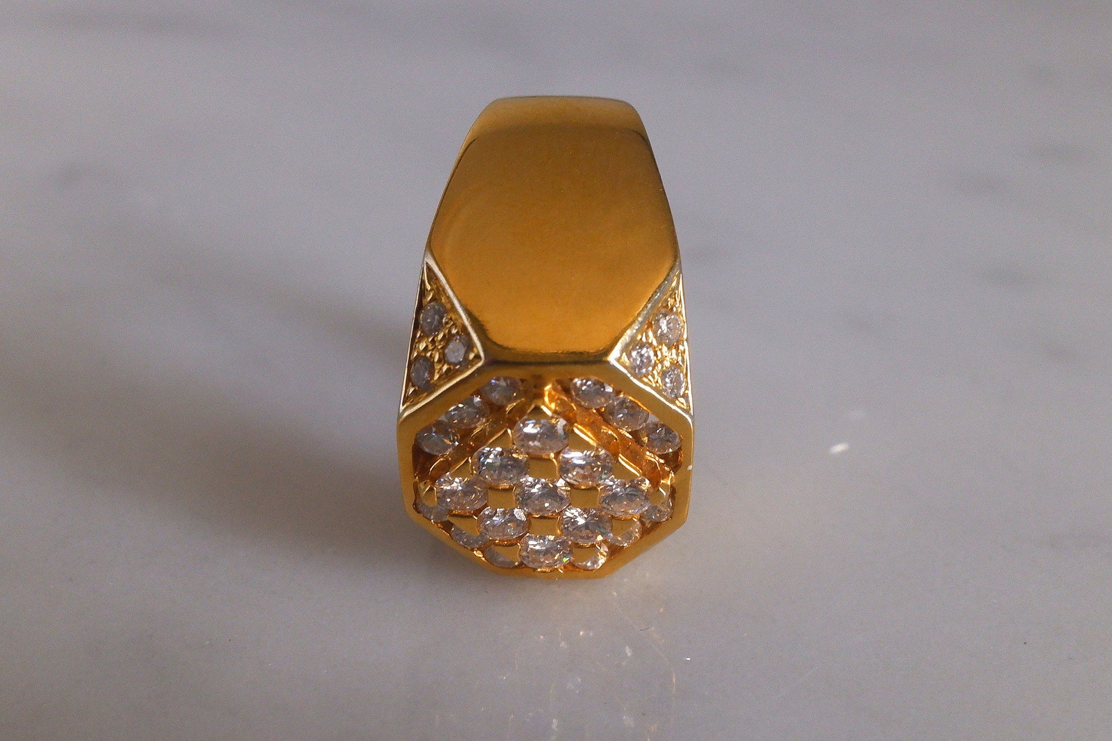Brutalist Octagon 'mafia' Diamond Ring Men 20k Vintage | Etsy