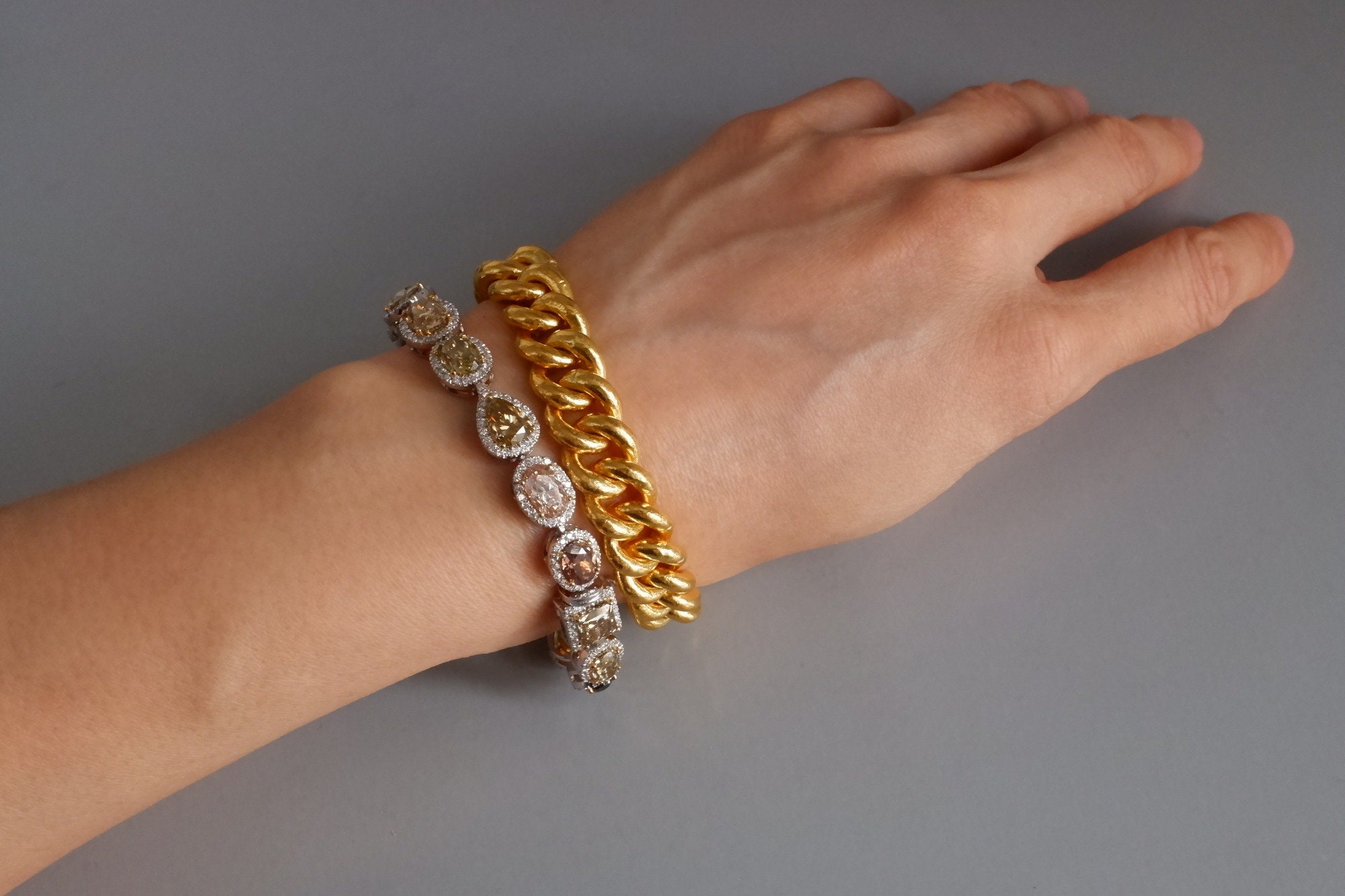 24k Heavy Thick Solid Gold Chain Bracelet Vintage - Etsy