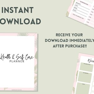 Self Care Planner, Fitness Journal, Health Wellness Planner, Weight ...