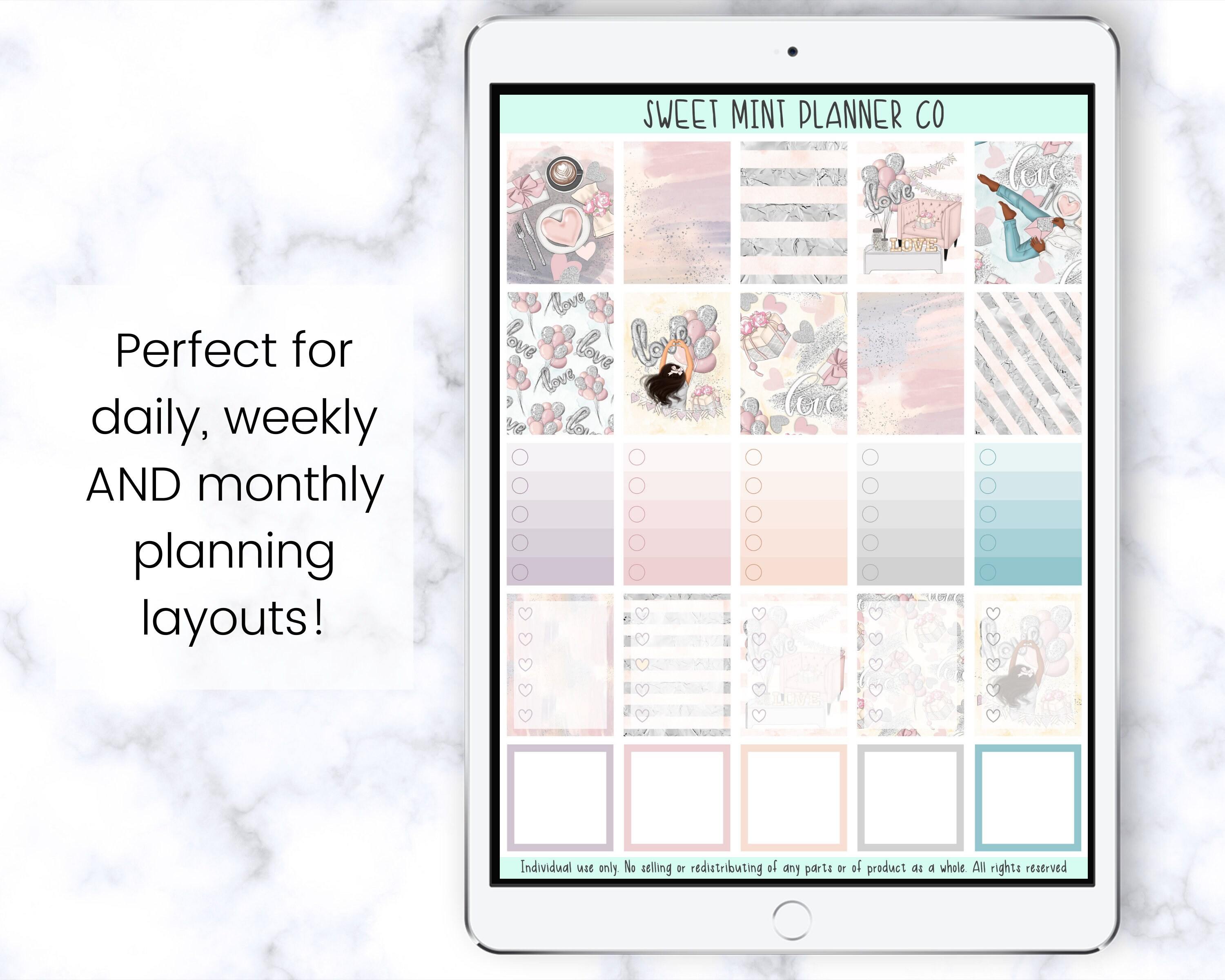 Valentines Day Digital Sticker Kit, Precropped Goodnotes, Individual ...