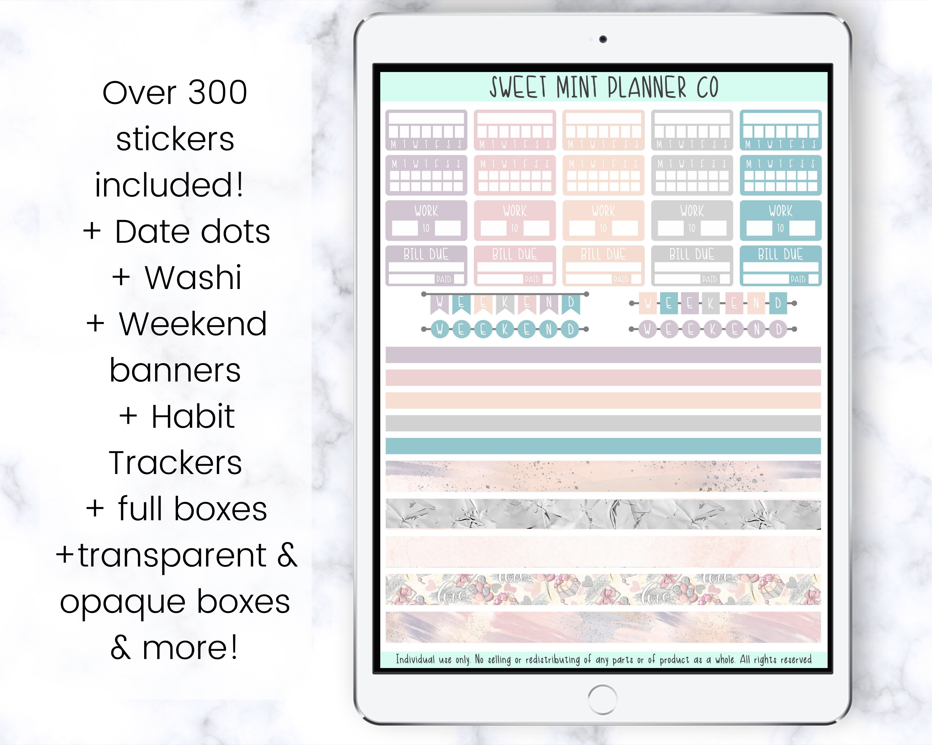 Valentines Day Digital Sticker Kit, Precropped Goodnotes, Individual ...