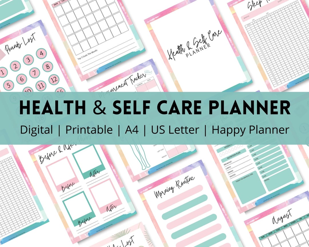 Self Care Planner, Fitness Journal, Health Wellness Planner, Weight ...