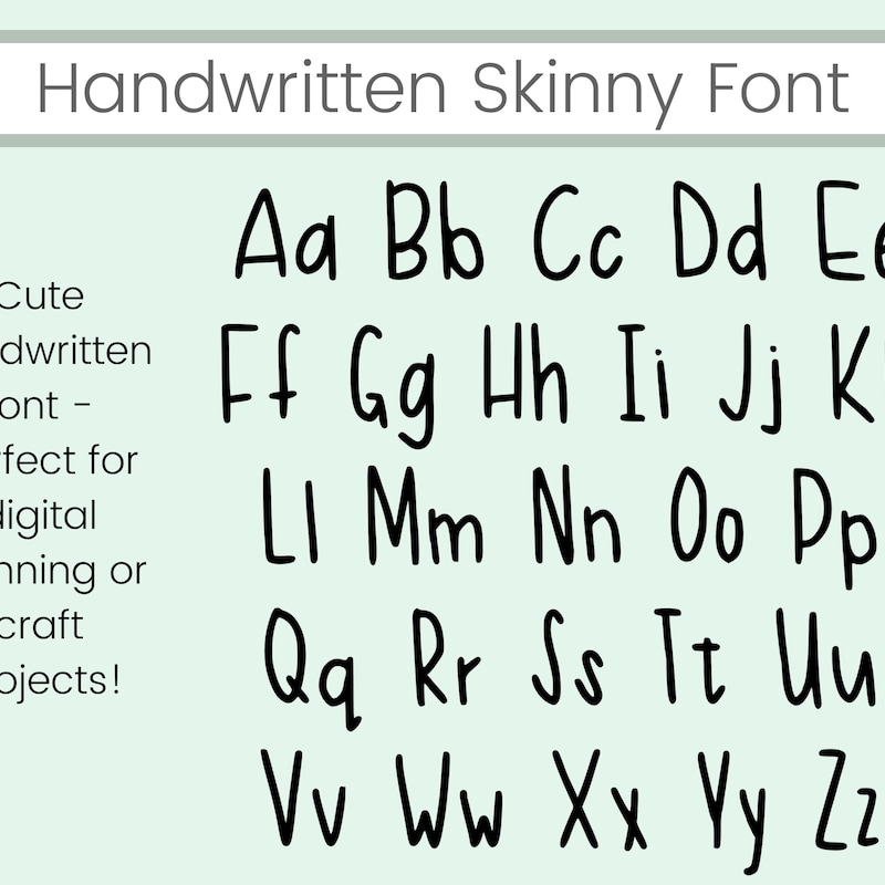 Skinny Font - Etsy