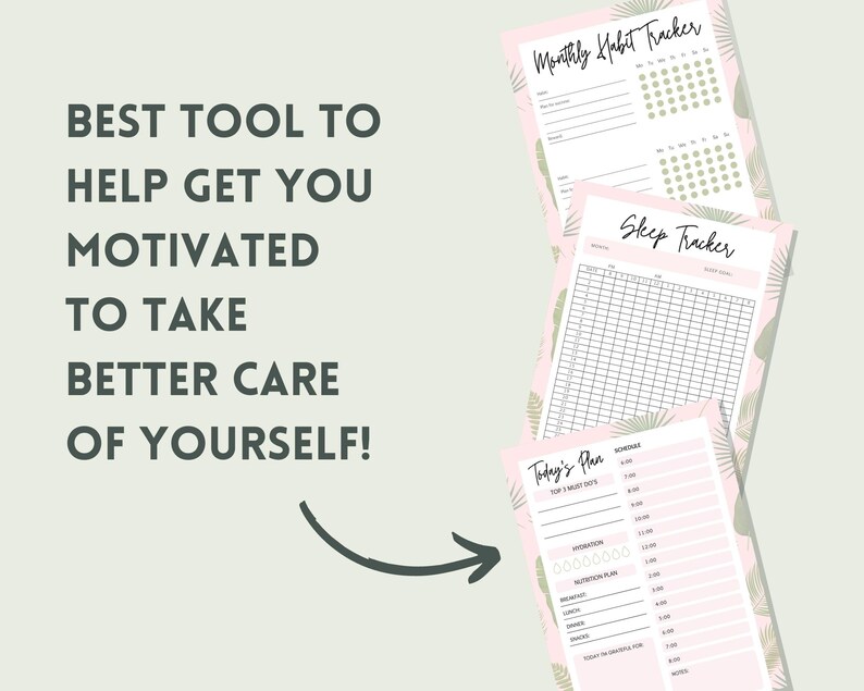 Self Care Planner, Fitness Journal, Health Wellness Planner, Weight ...