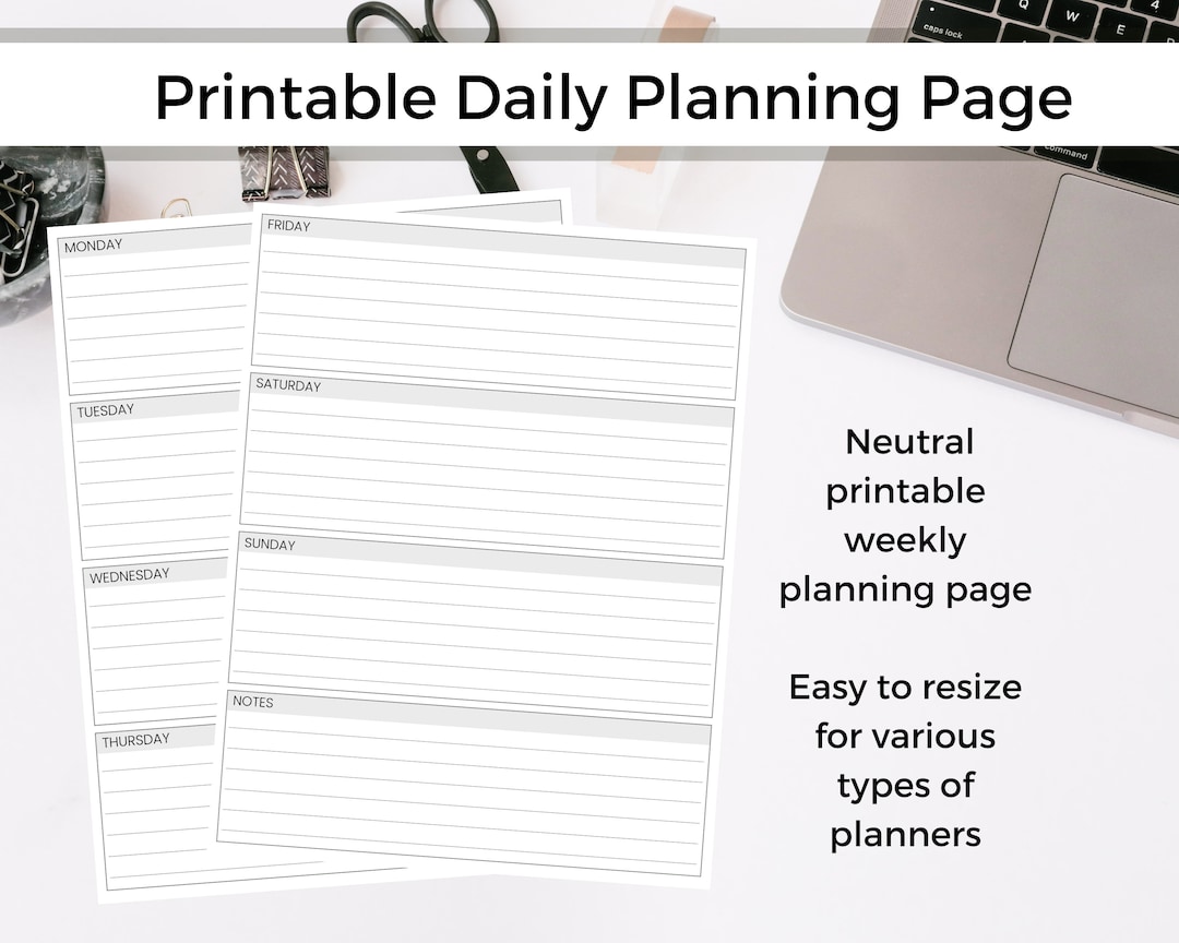 Printable Weekly Planning Page, Digital Planning Page, Goodnotes ...