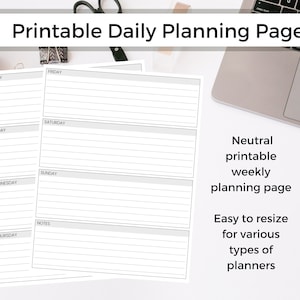 Printable Weekly Planning Page, Digital Planning Page, Goodnotes ...
