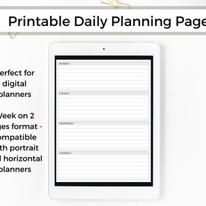 Printable Weekly Planning Page, Digital Planning Page, Goodnotes ...