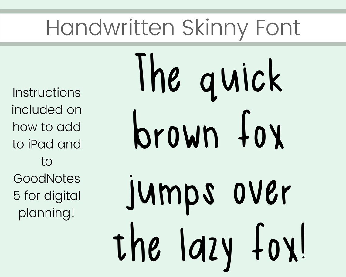 Handwritten Font, Digital Planning Font, Handwriting Font Neat, iPad ...