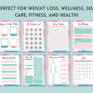 Self Care Planner, Fitness Journal, Health Wellness Planner, Weight ...