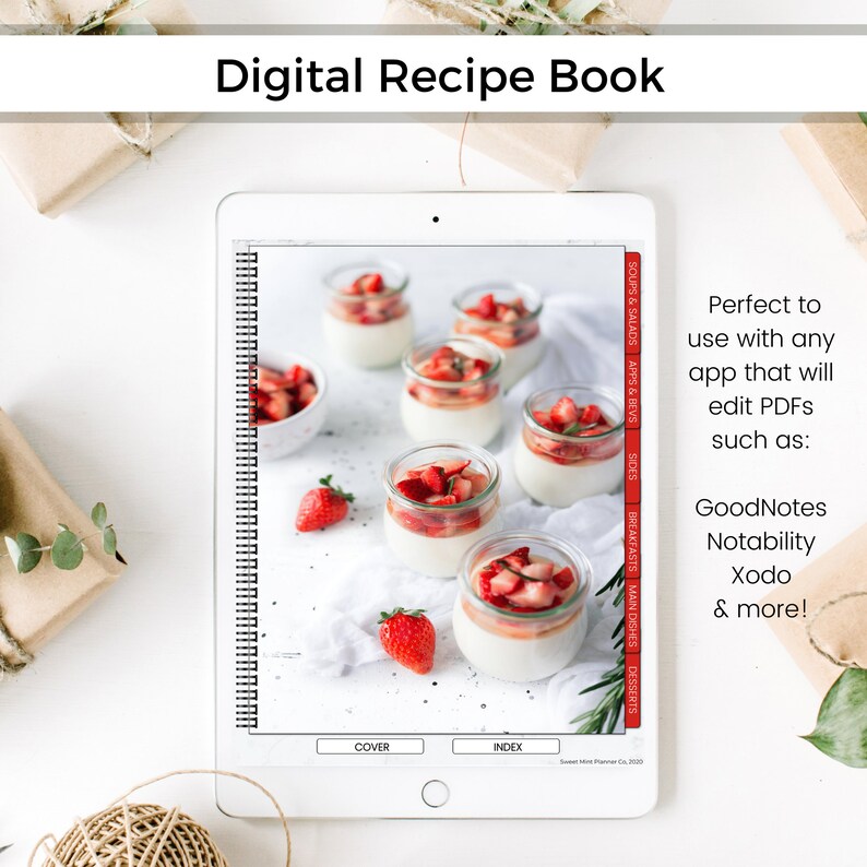 Digital Recipe Book for Goodnotes, Digital Cookbook, Ipad, Xodo ...