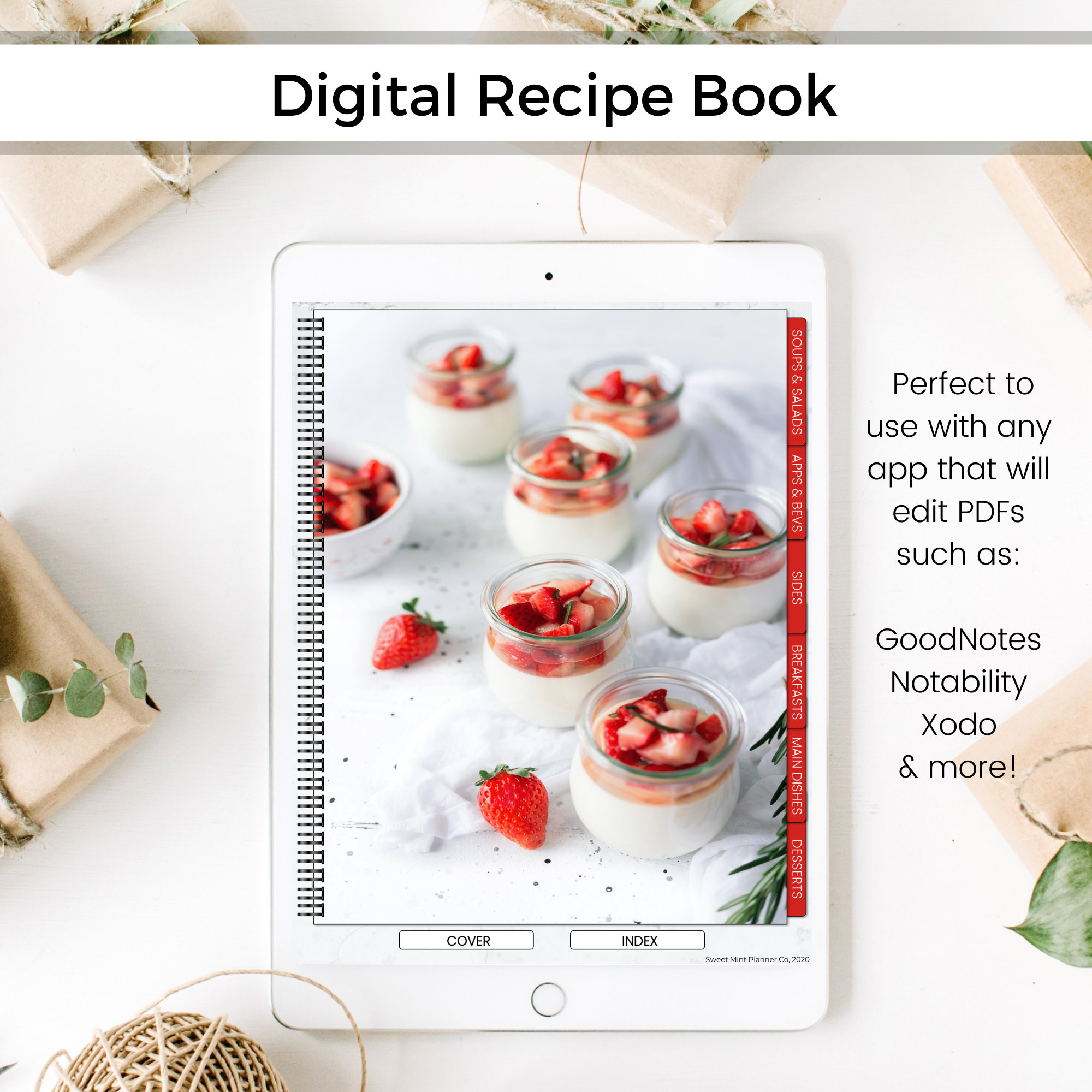 Digital Recipe Book for Goodnotes, Digital Cookbook, Ipad, Xodo ...