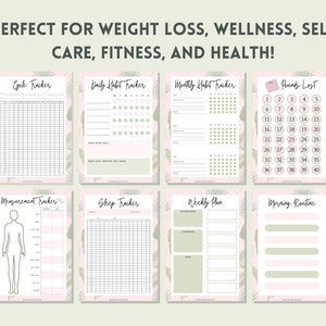 Self Care Planner, Fitness Journal, Health Wellness Planner, Weight ...