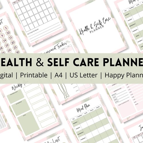 Self Care Planner Fitness Journal Health Wellness Planner - Etsy