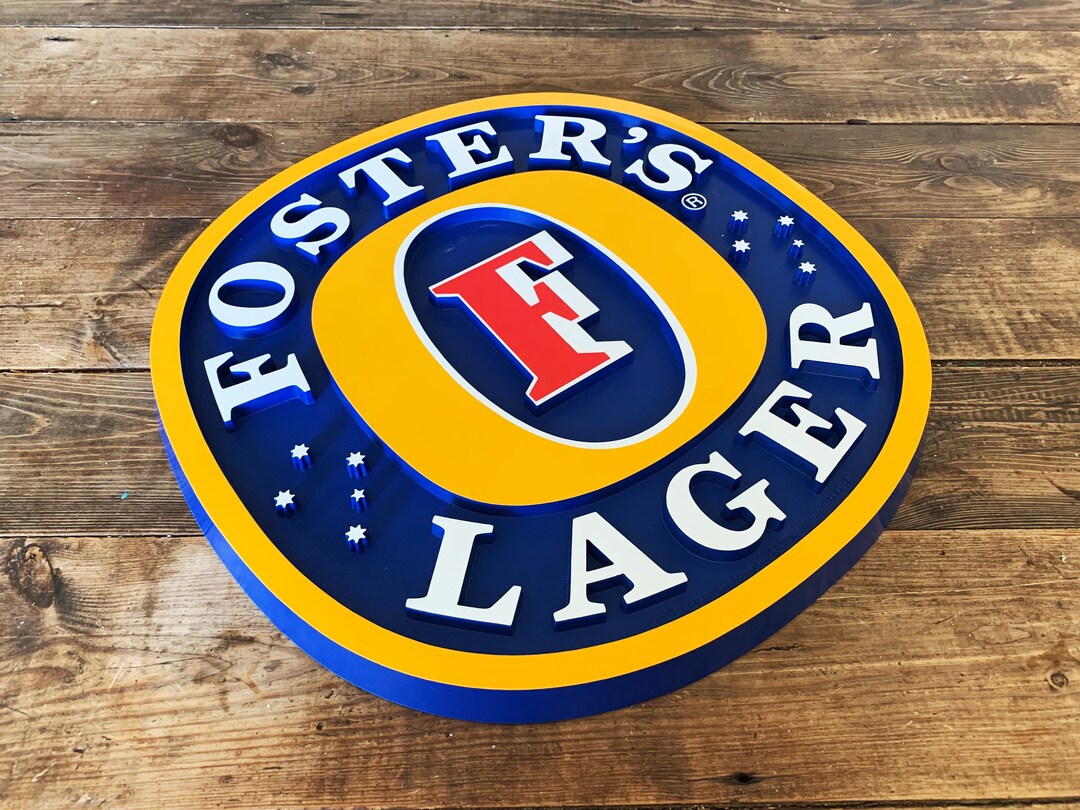 Vintage Beer Sign Large Foster's Lager Beer Sign Vintage Foster's Beer ...