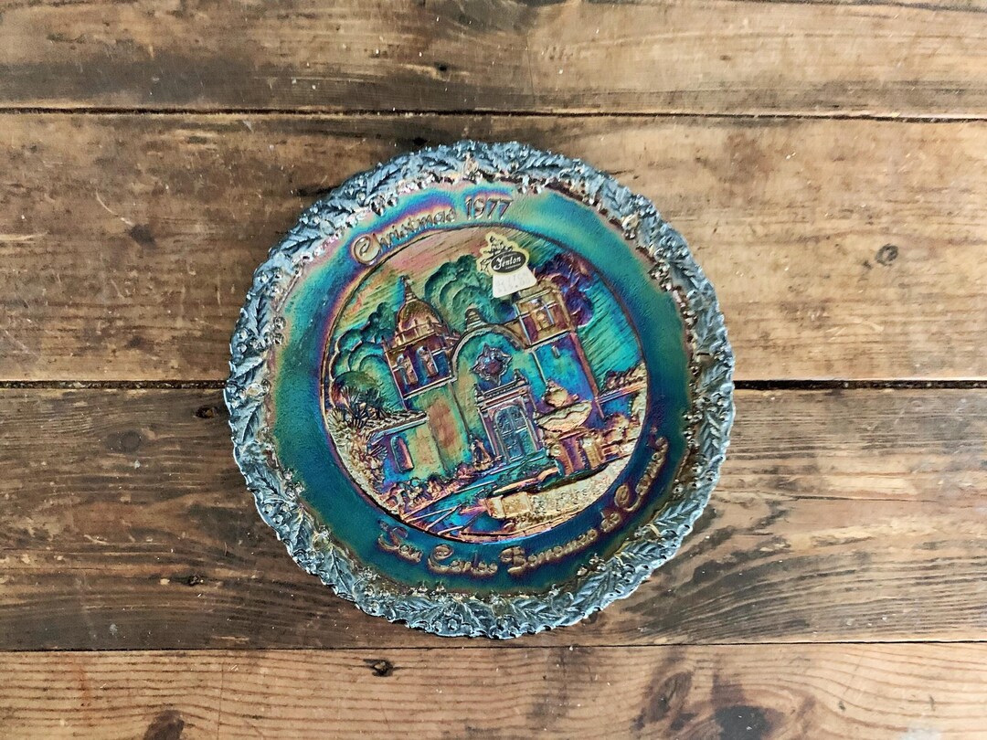 Fenton Carnival Glass Christmas 1977 Collectible Plate San Carlos ...
