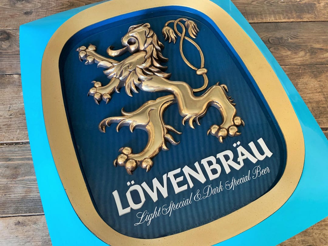 Vintage Large Lowenbrau Beer Sign Vintage Barware Lowenbrau Beer ...