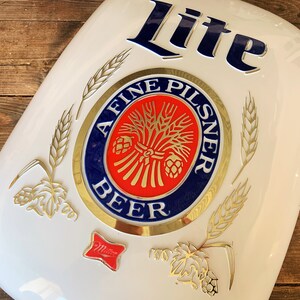 Vintage Large Beer Sign Miller Lite Beer Sign 1970s Bar Décor Miller ...