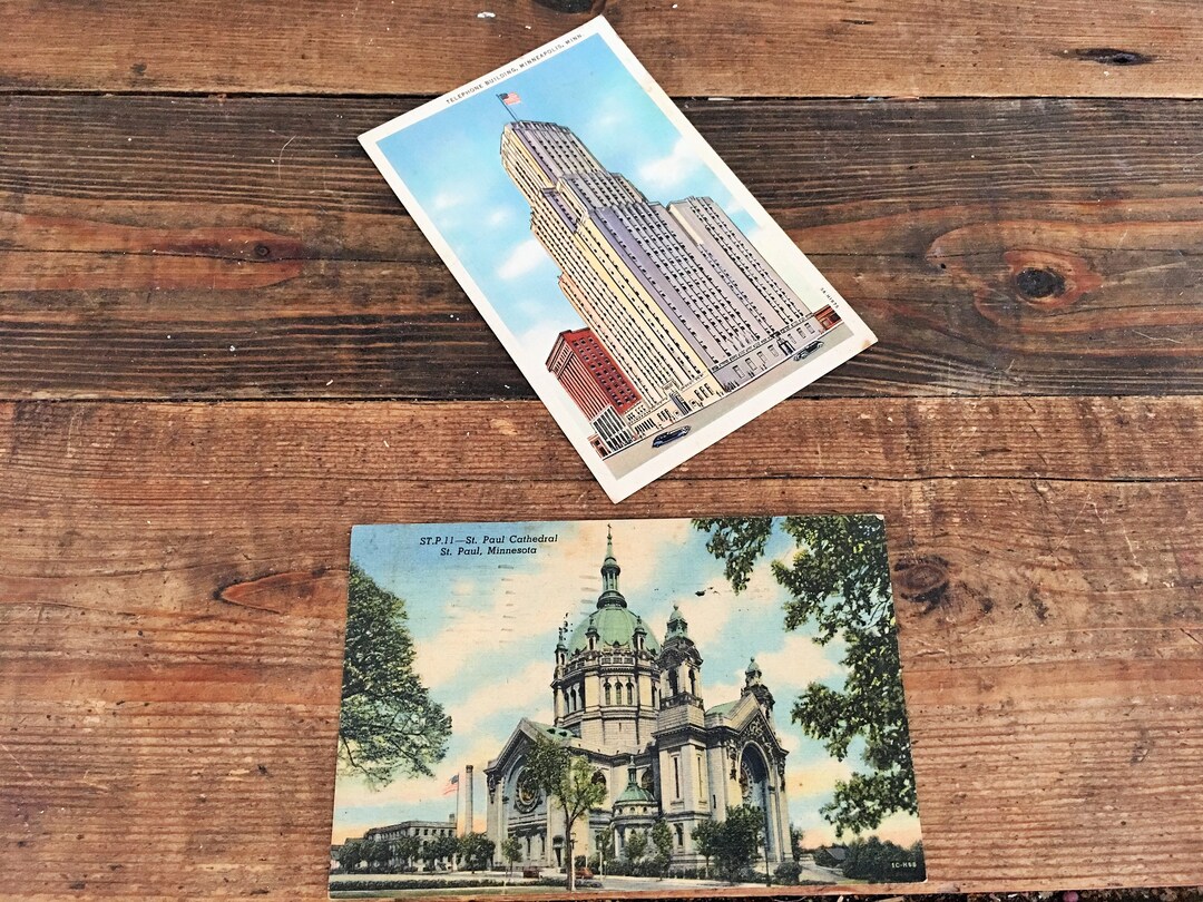 Pair of 1950's Minnesota Themed Vintage Postcards/vintage Postcards ...