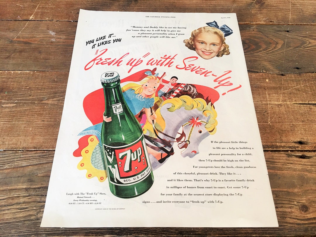 Vintage 1946 7-UP Magazine Advertisement/frameable 7-UP Magazine Ad ...