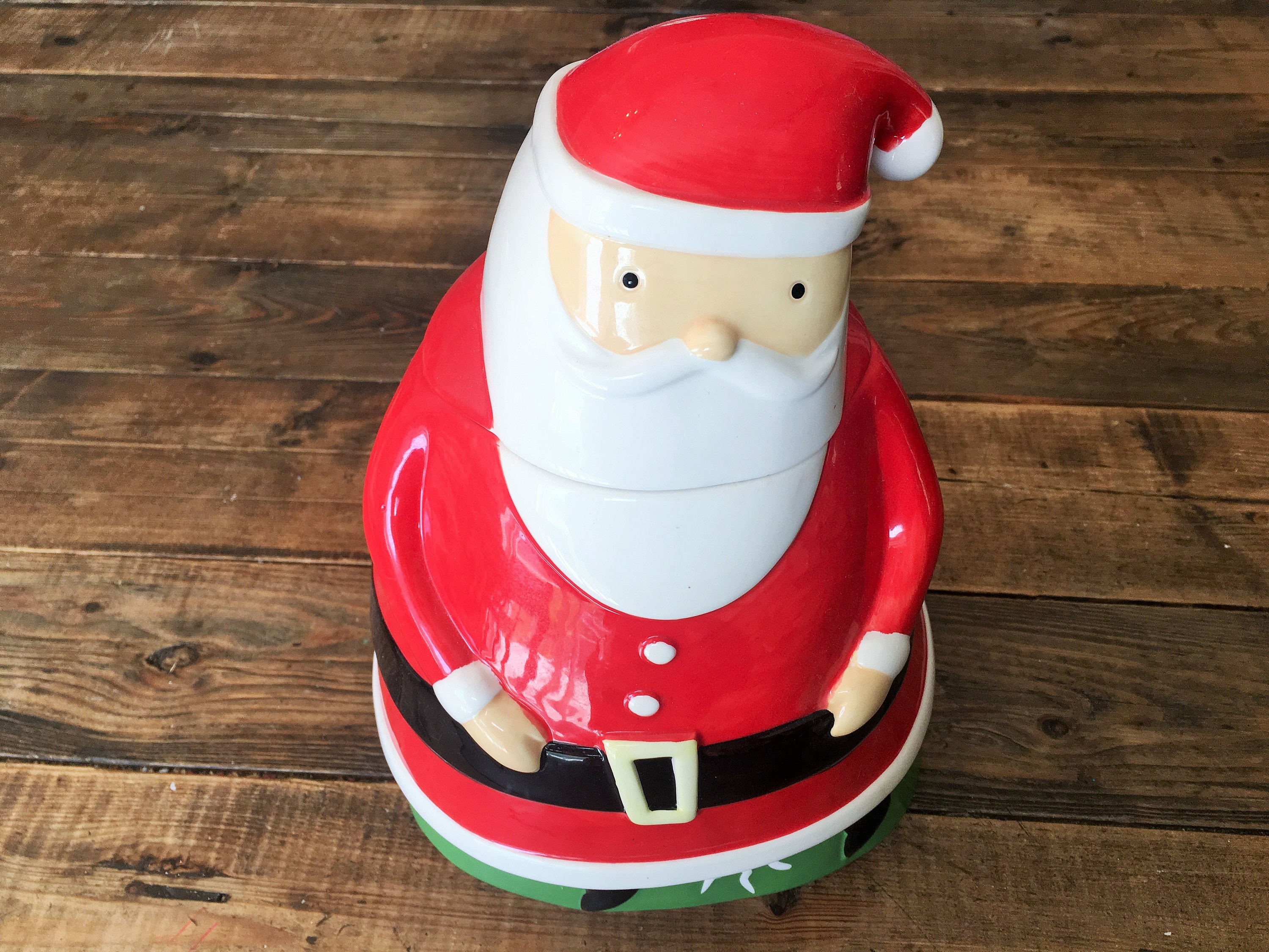 Large Vintage Santa Ceramic Cookie Jar/Christmas Kitchen | Etsy