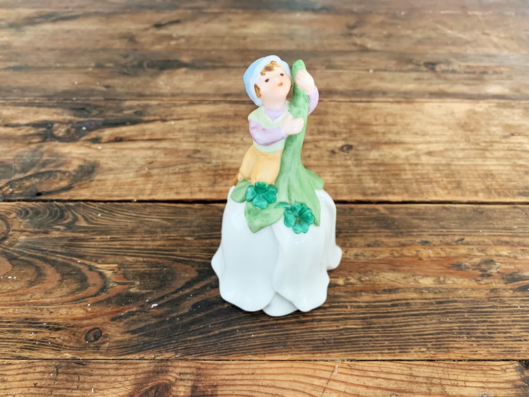 Vintage Avon 1983 Good Luck Bell Ceramic Leprechaun Elf Garden Fairy ...