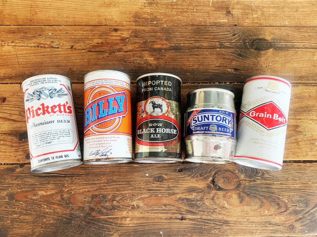 5 Vintage Beer Cans/pickett's of Dubuque, Billy, Dow Black Horse Ale ...