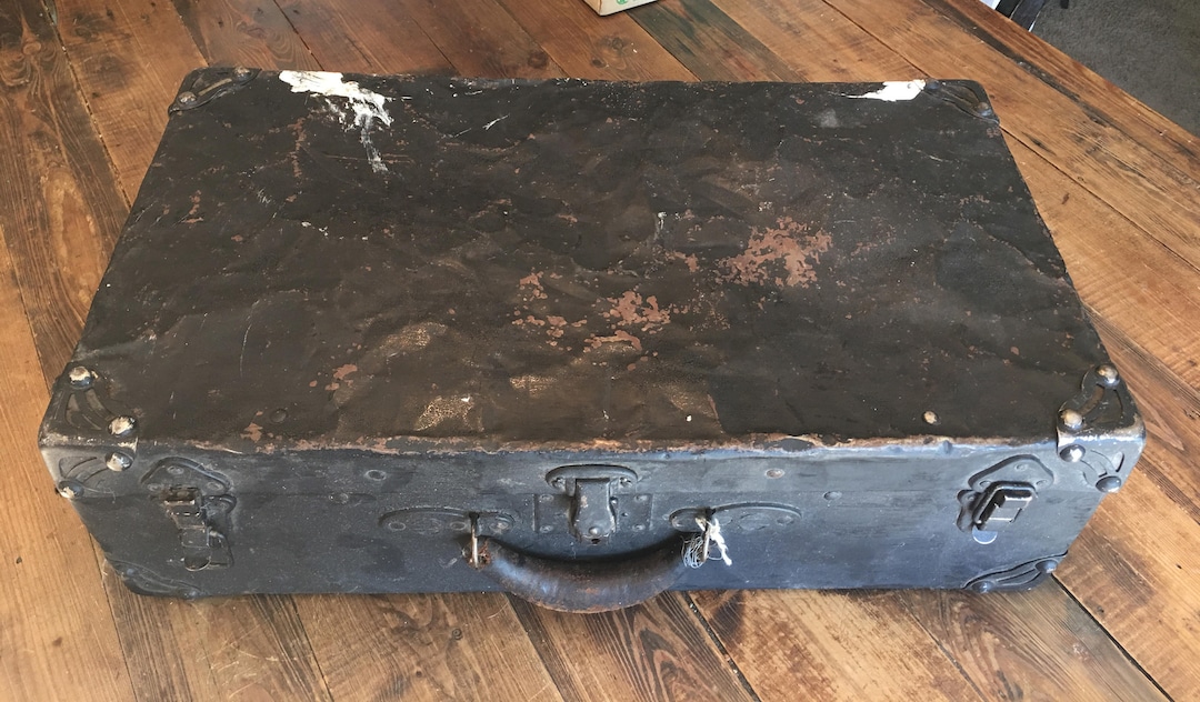 Antique Samson Suitcase Vintage Collectible Samson Luggage Large Black ...