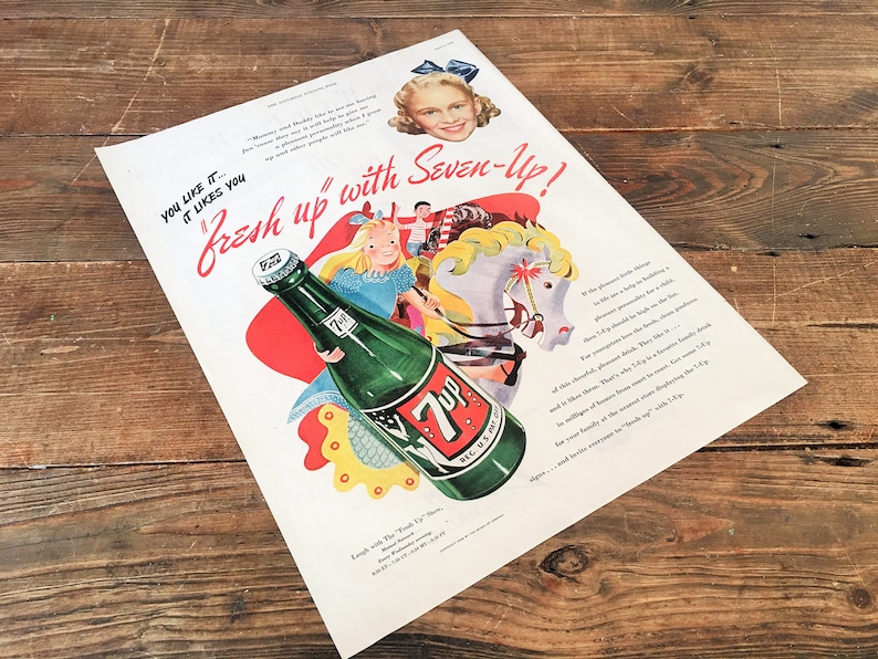 Vintage 1946 7-UP Magazine Advertisement/frameable 7-UP Magazine Ad ...