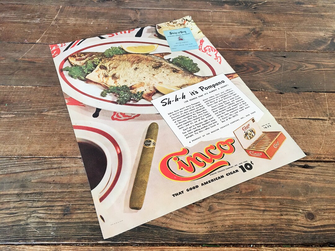 1946 Cinco American Cigar Magazine Advertisement/framable - Etsy