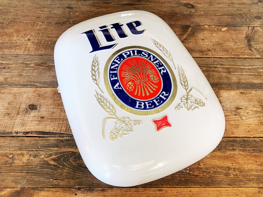 Vintage Large Beer Sign Miller Lite Beer Sign 1970s Bar Décor Miller ...