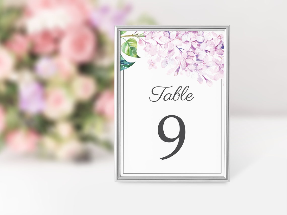 Wedding Table Numbers 5x7 Table Numbers Printable Table | Etsy