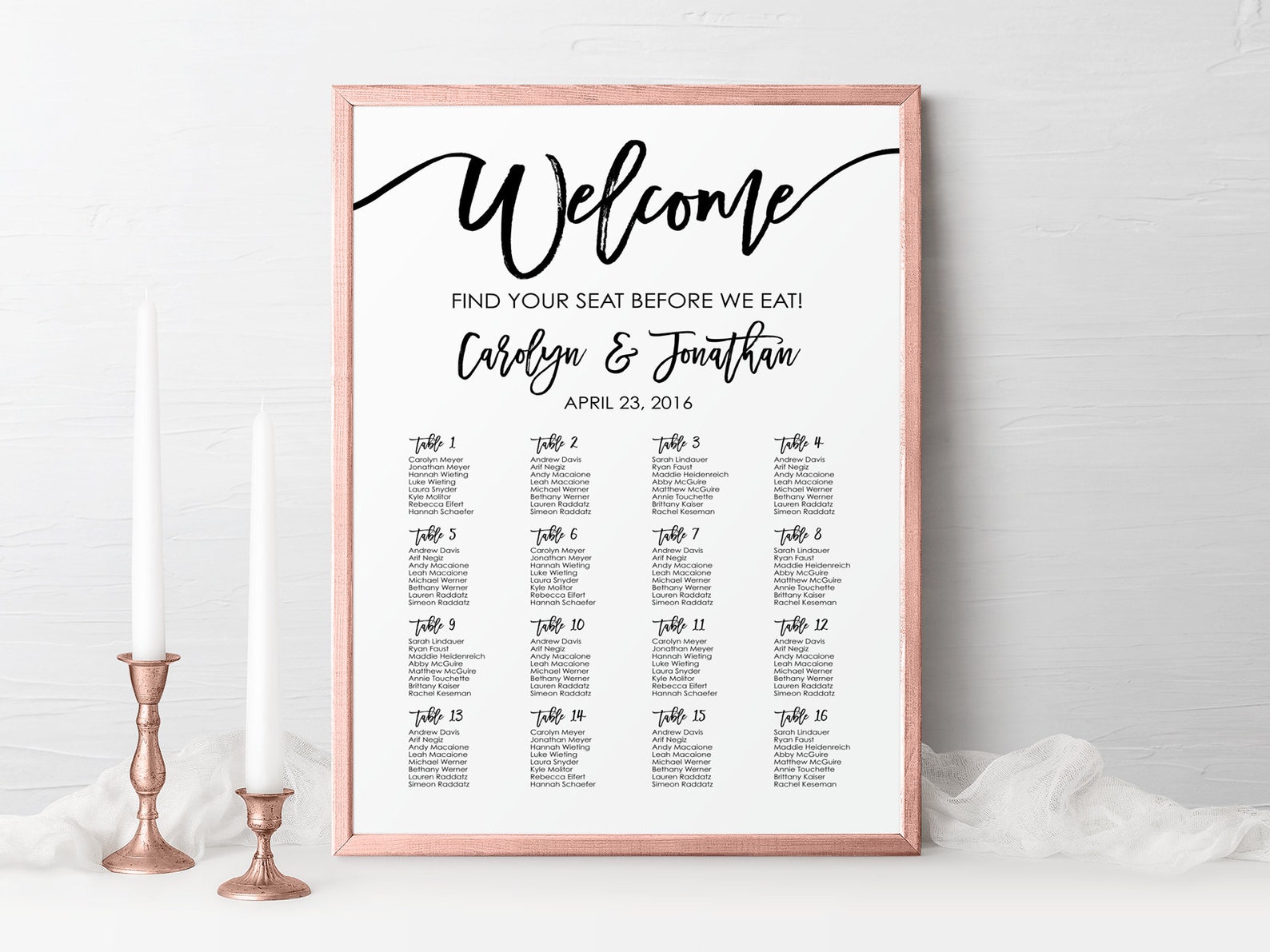 Printable Seating Chart Printable Custom Seating Chart - Etsy