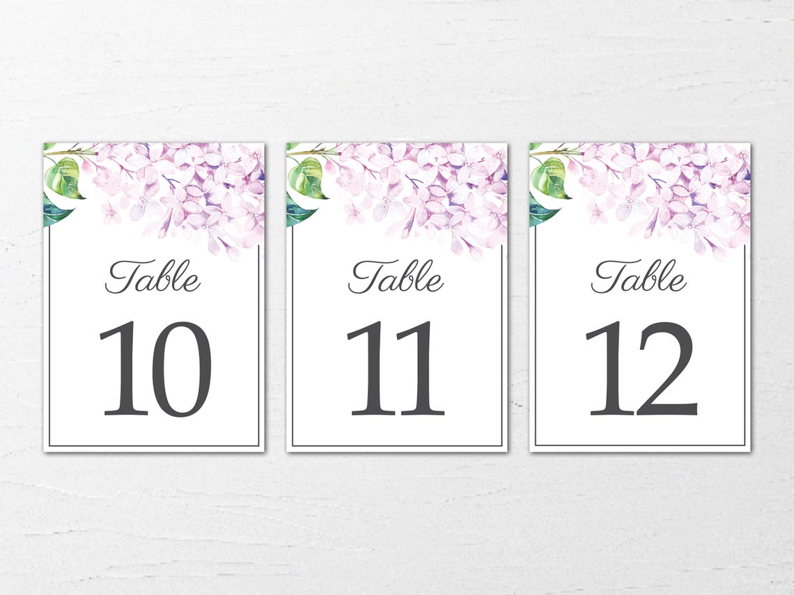Wedding Table Numbers 5x7 Table Numbers Printable Table | Etsy