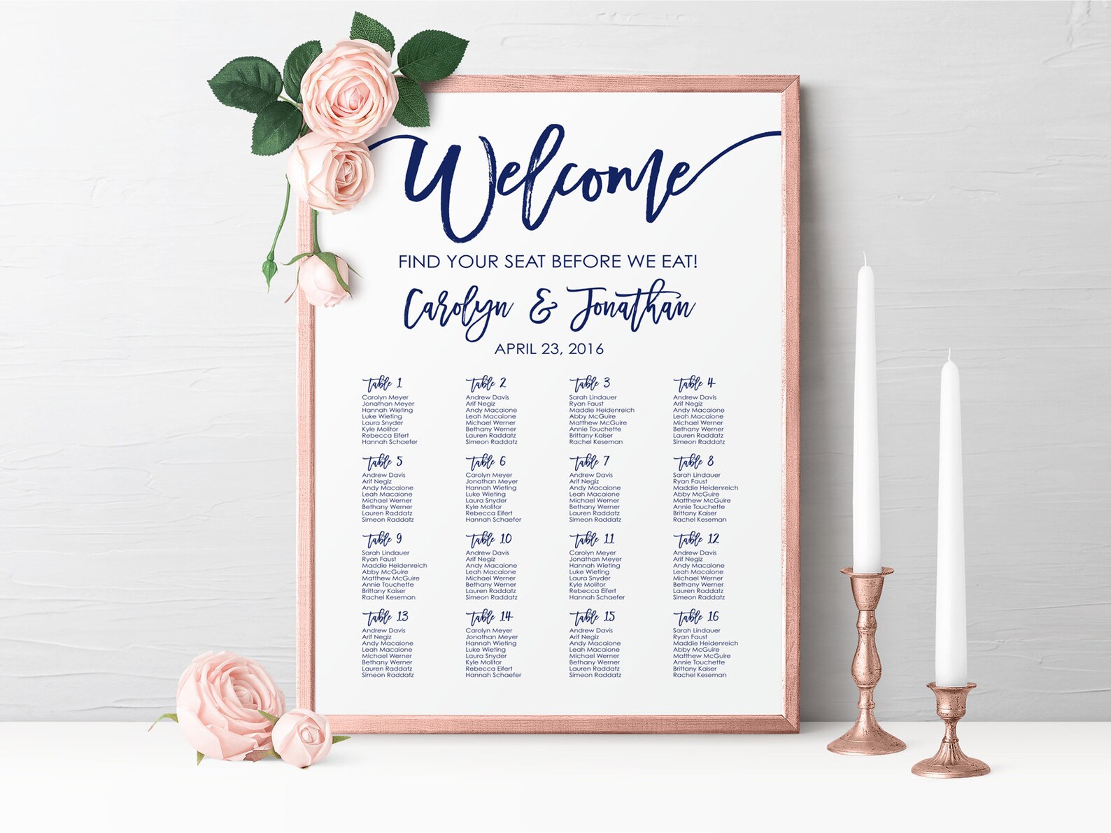 Printable Seating Chart Printable Custom Seating Chart - Etsy