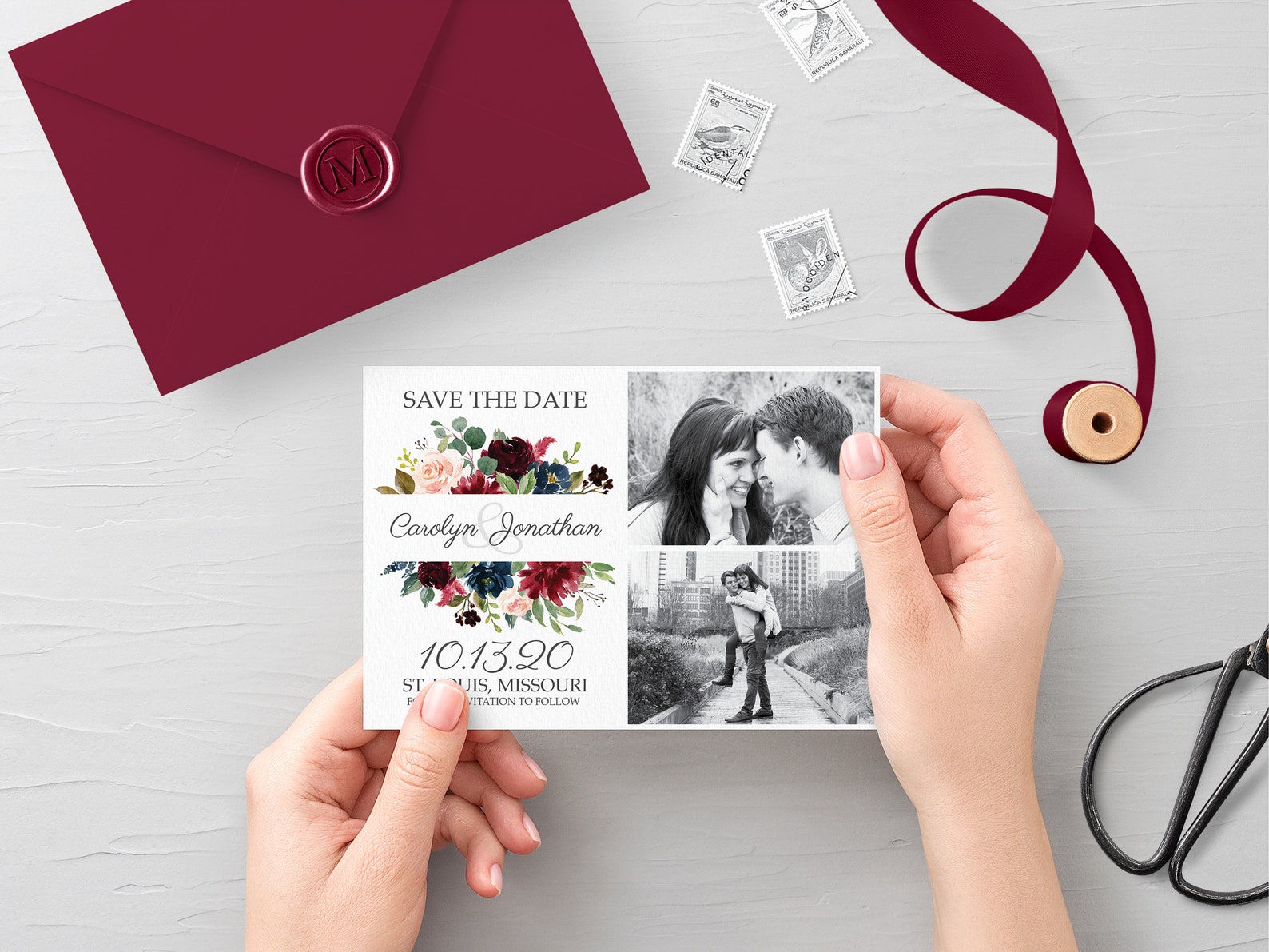 Marsala Wedding Invitation Printable Wedding Invitation | Etsy