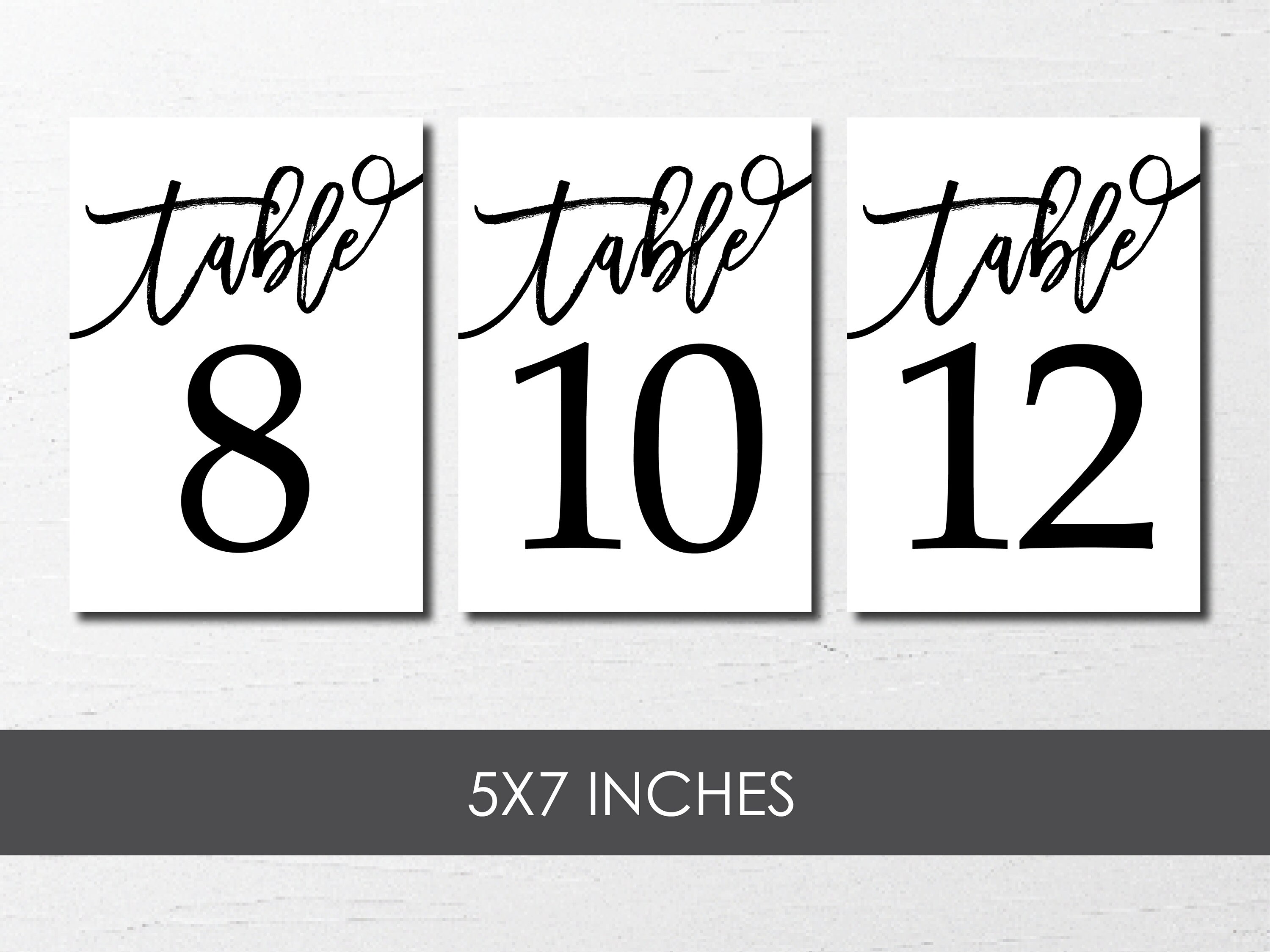 Table Numbers Printable Table Numbers Wedding Table Number | Etsy
