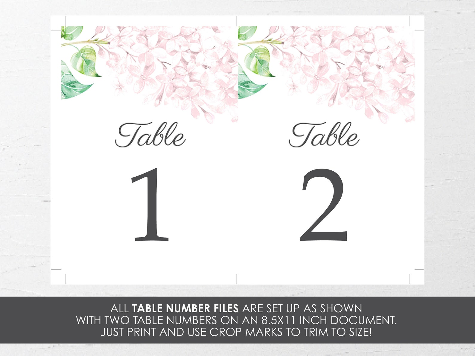 Wedding Table Numbers 5x7 Table Numbers Printable Table - Etsy